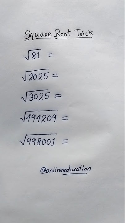 Square Root Tricks #viralvideo #maths #mathematics #mathstricks #viralshort #virlreels # ...