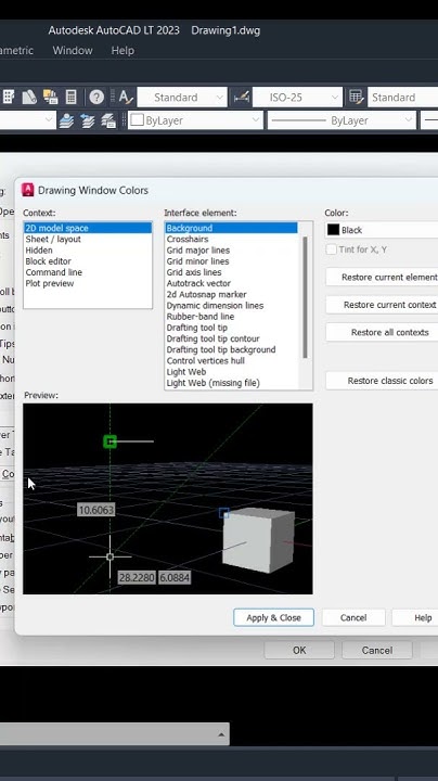 how to change display colors in autocad - YouTube