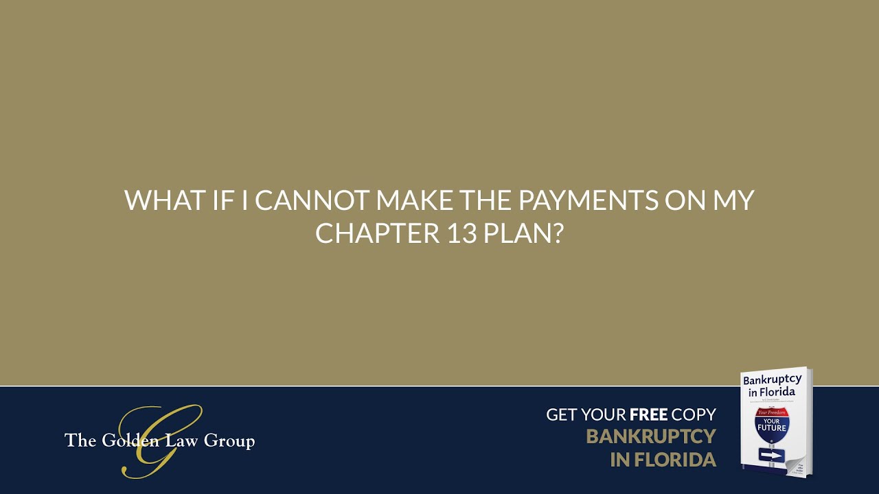 What if I cannot make the payments on my Chapter 13 plan? - YouTube