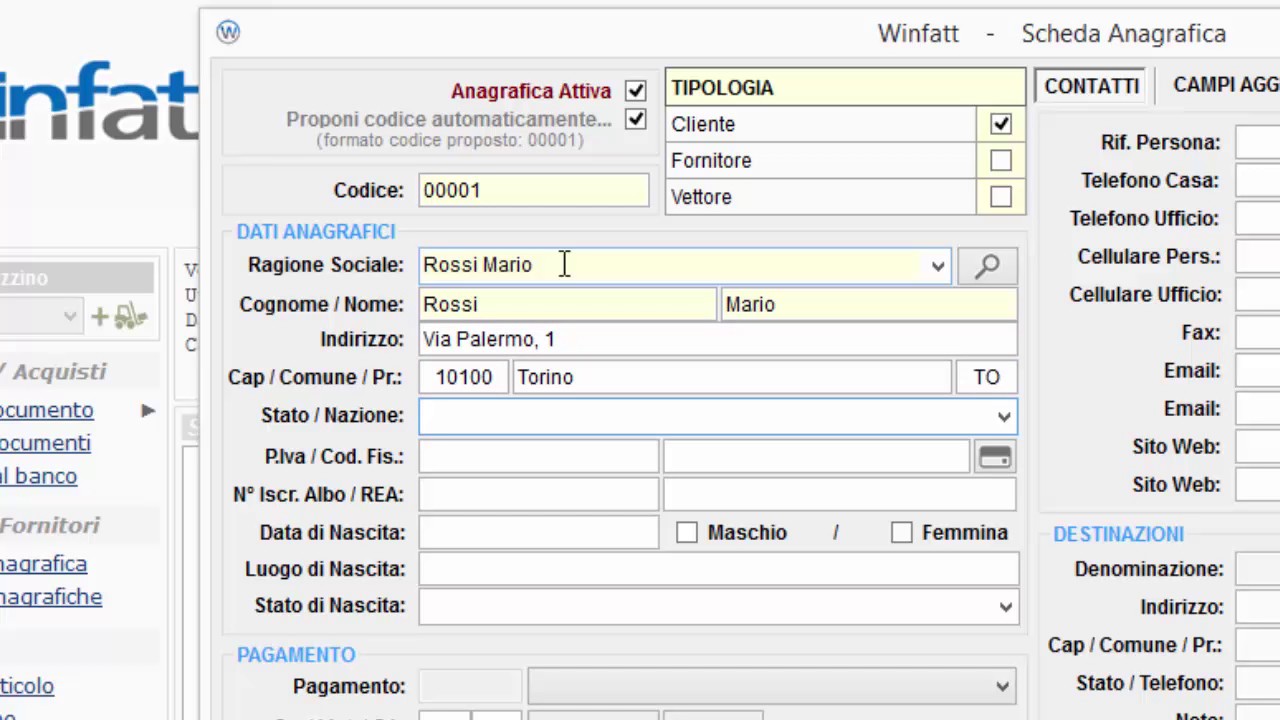 Creare una nuova anagrafica - YouTube