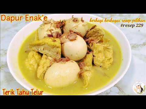 RESEP DAN CARA MEMBUAT TERIK TAHU TELUR. MASAKAN KHAS JAWA. - YouTube