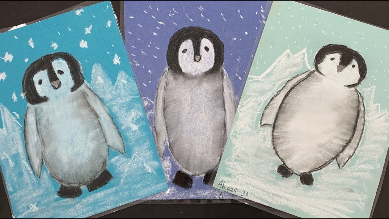 Cutie Pie Penguin - Chalk Pastels - YouTube