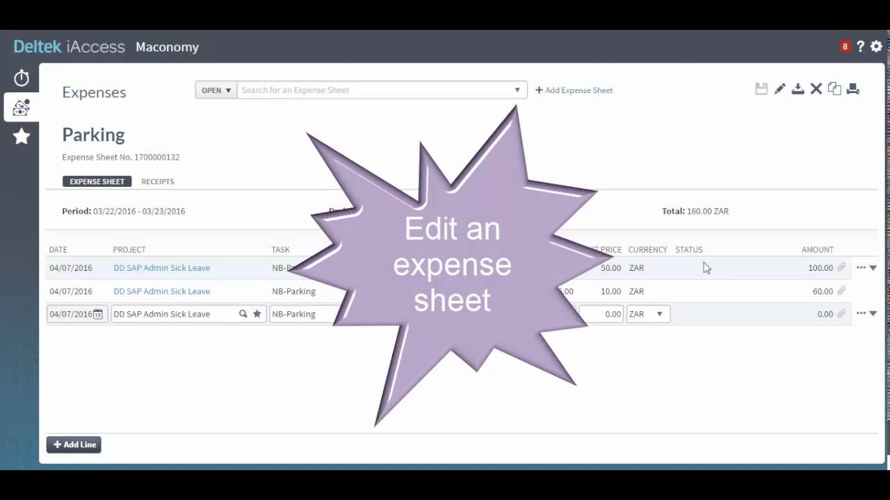 How to add expenses in iAccess - YouTube
