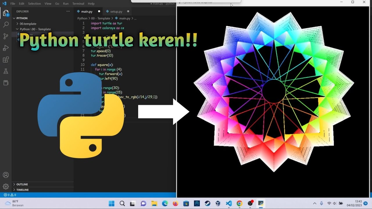 Python Turtle Keren 🐢 1 Python Graphics Youtube