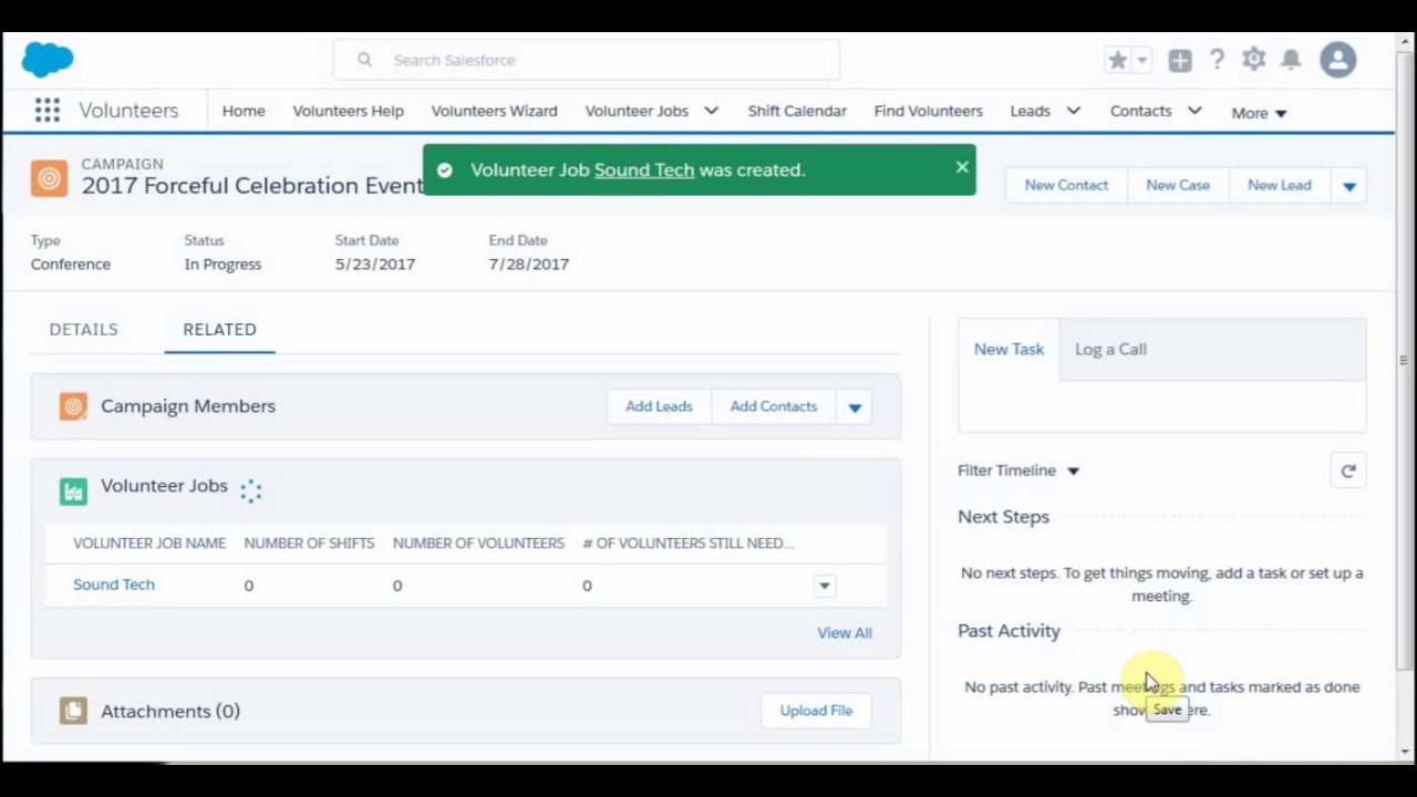 Salesforce NPSP: creating Volunteer Jobs in V4S - YouTube