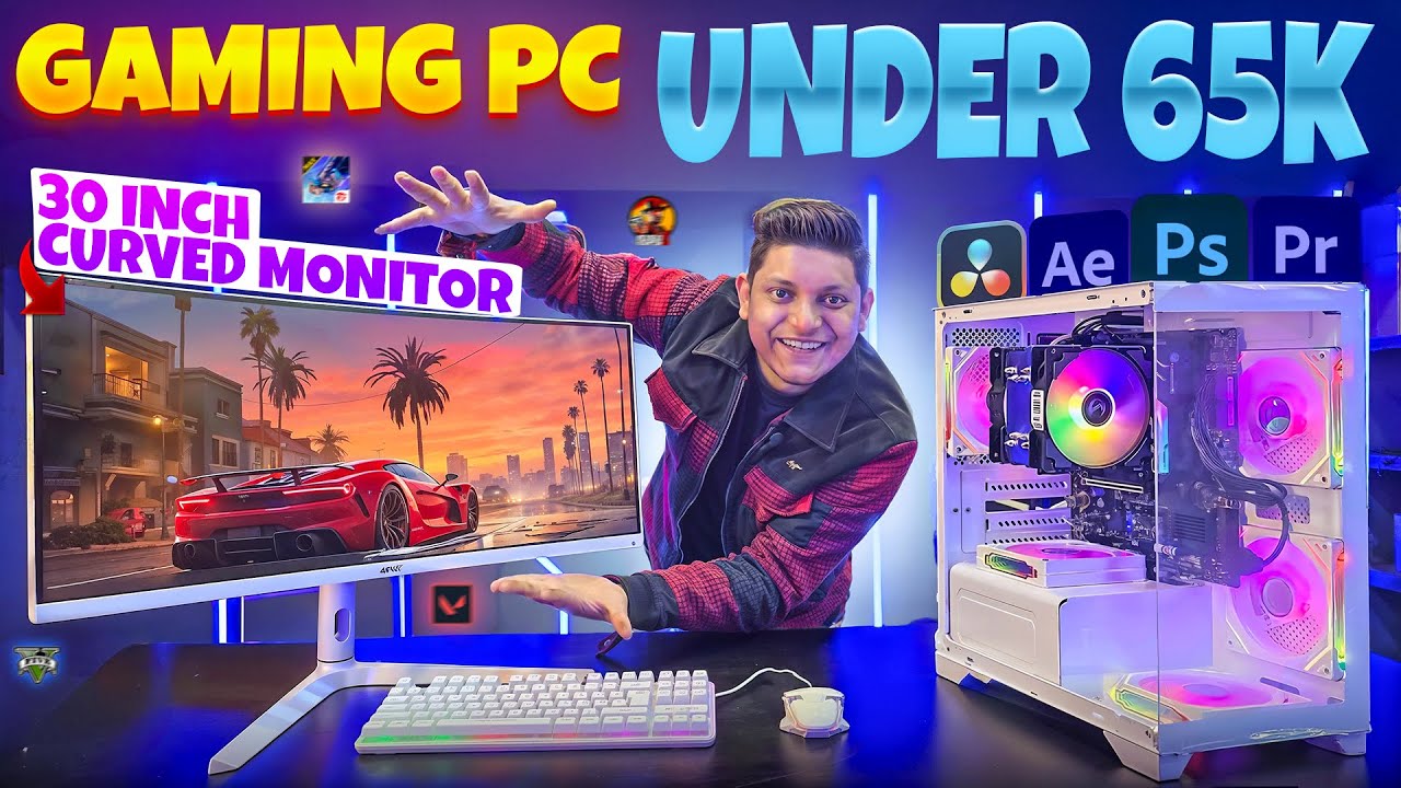 Under 65k Best Full Setup Gaming PC build | White Theme PC build Under ...