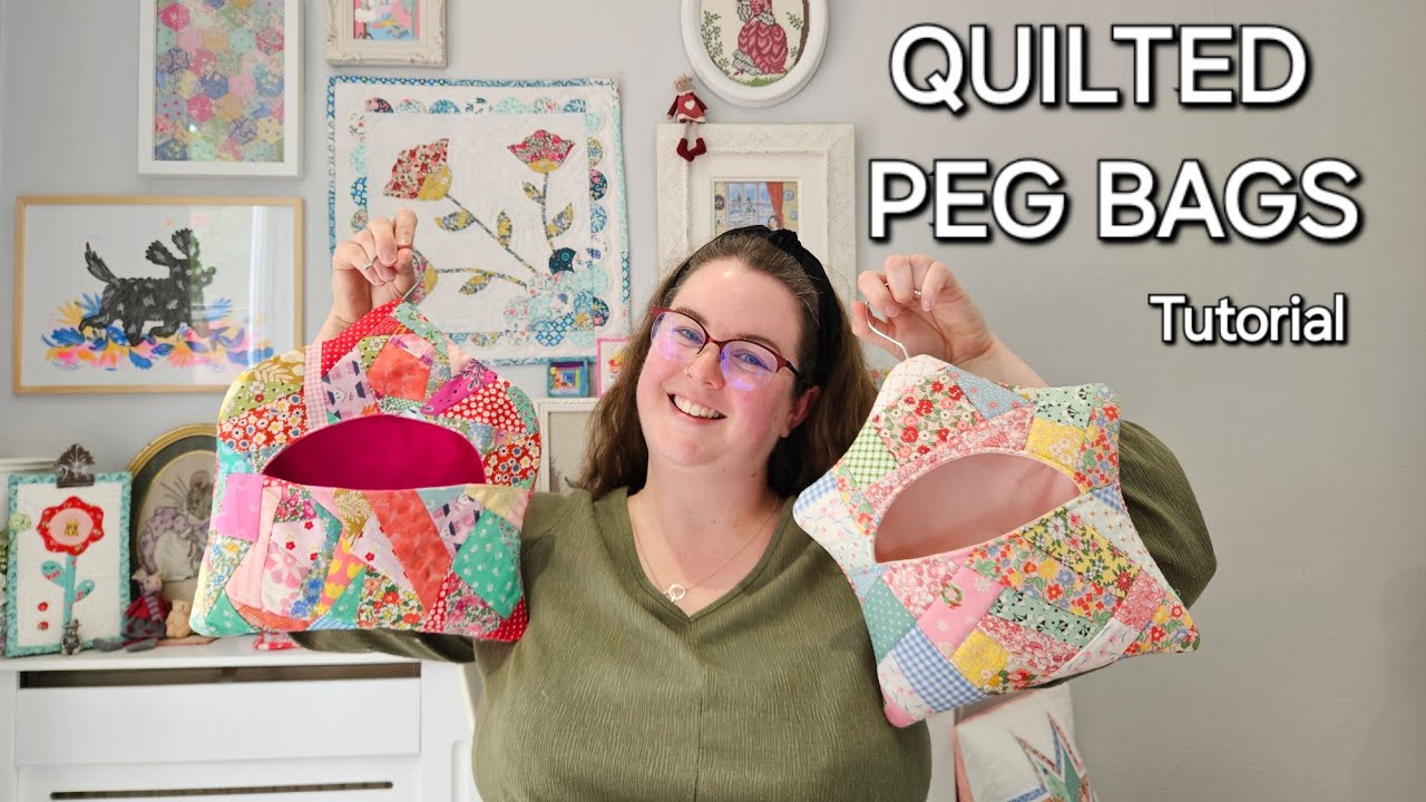 Peg Bags from SCRAP FABRIC! Quilt As You Go, Crazy Patchwork - YouTube