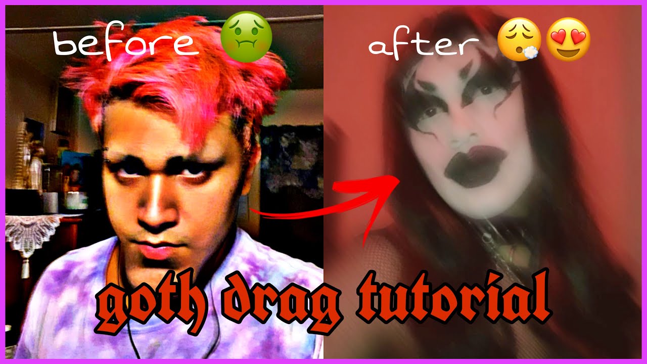 easy goth drag look makeup tutorial | ironausy tutorial - YouTube