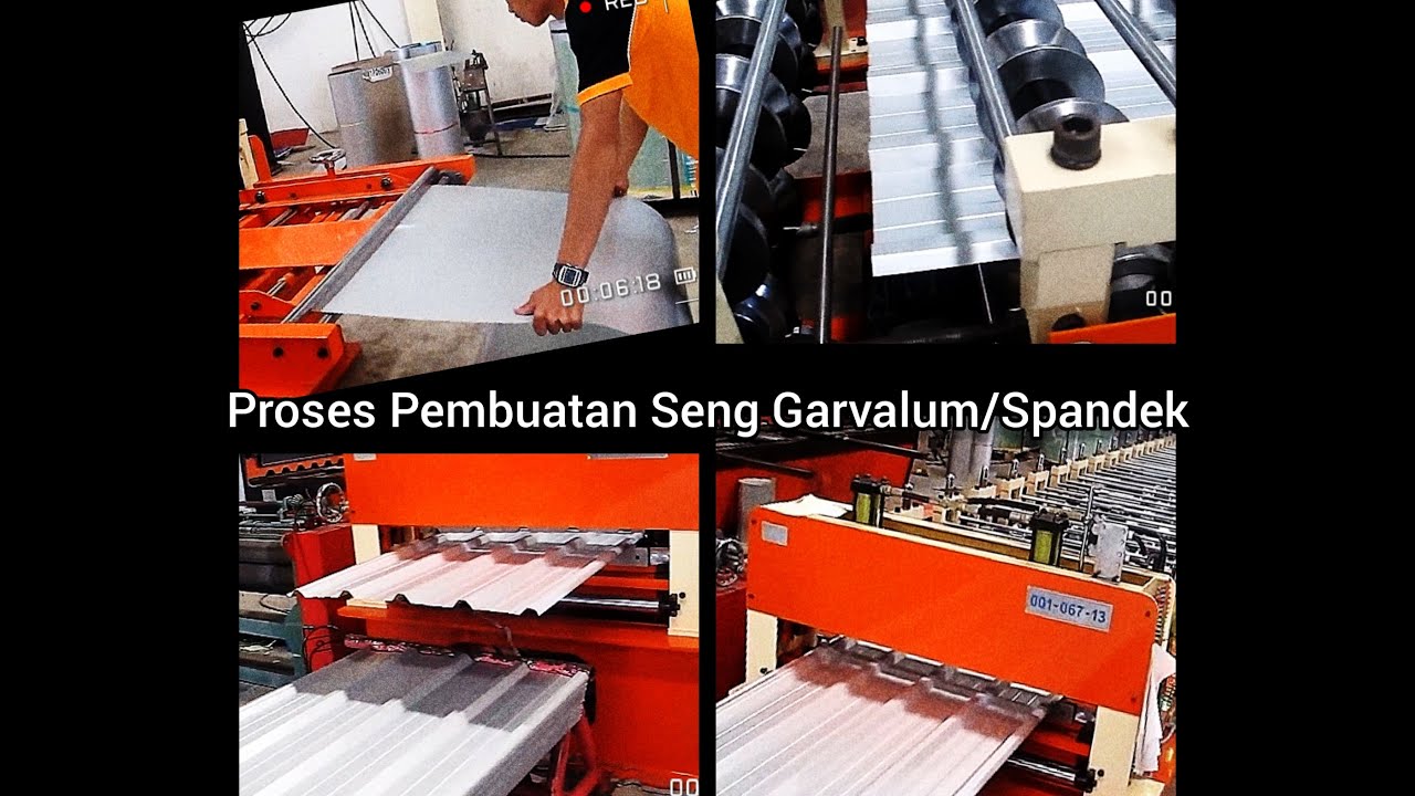 proses pembuatan atap seng garvalum/spandek - YouTube