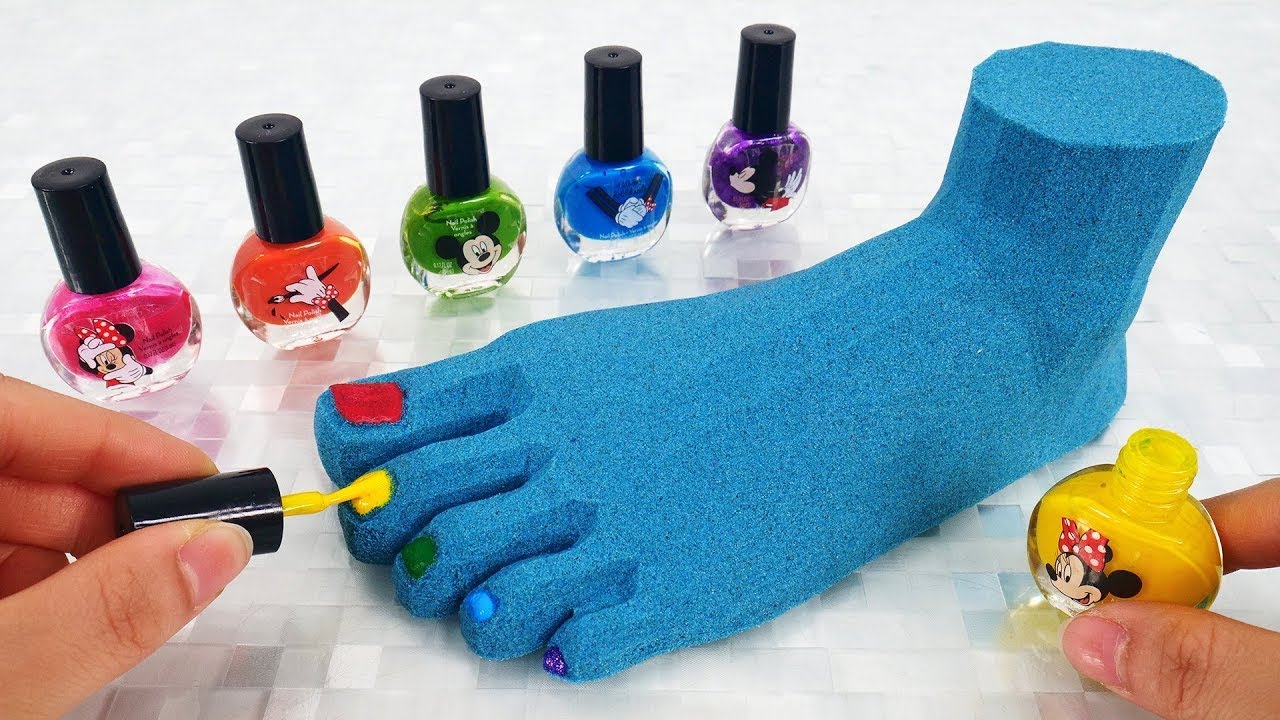 Satisfying Video l Kinetic Sand Nail Polish Foot Cutting ASMR #7 ...