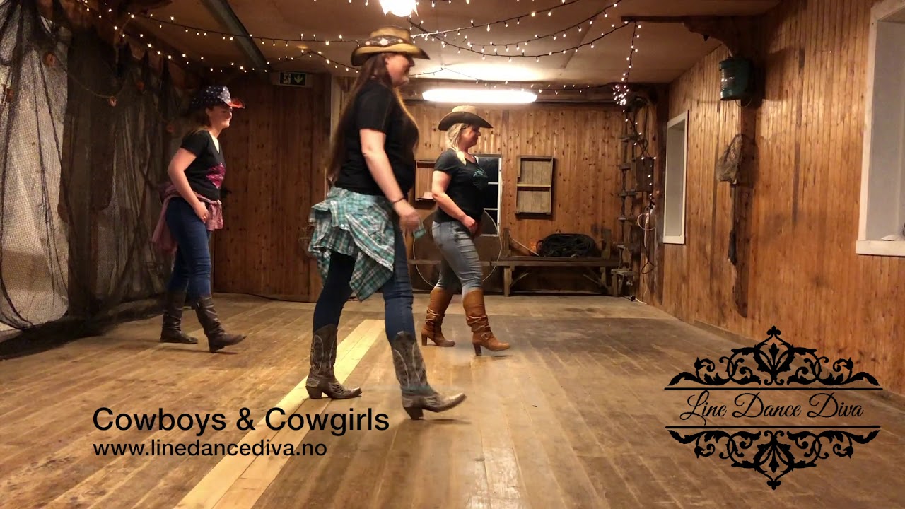 Cowboys & Cowgirls, beginner level line dance - YouTube