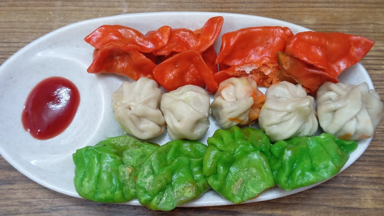 "Vegetable Momos"🇮🇳 || In 3 different colors and shape , specially for ...