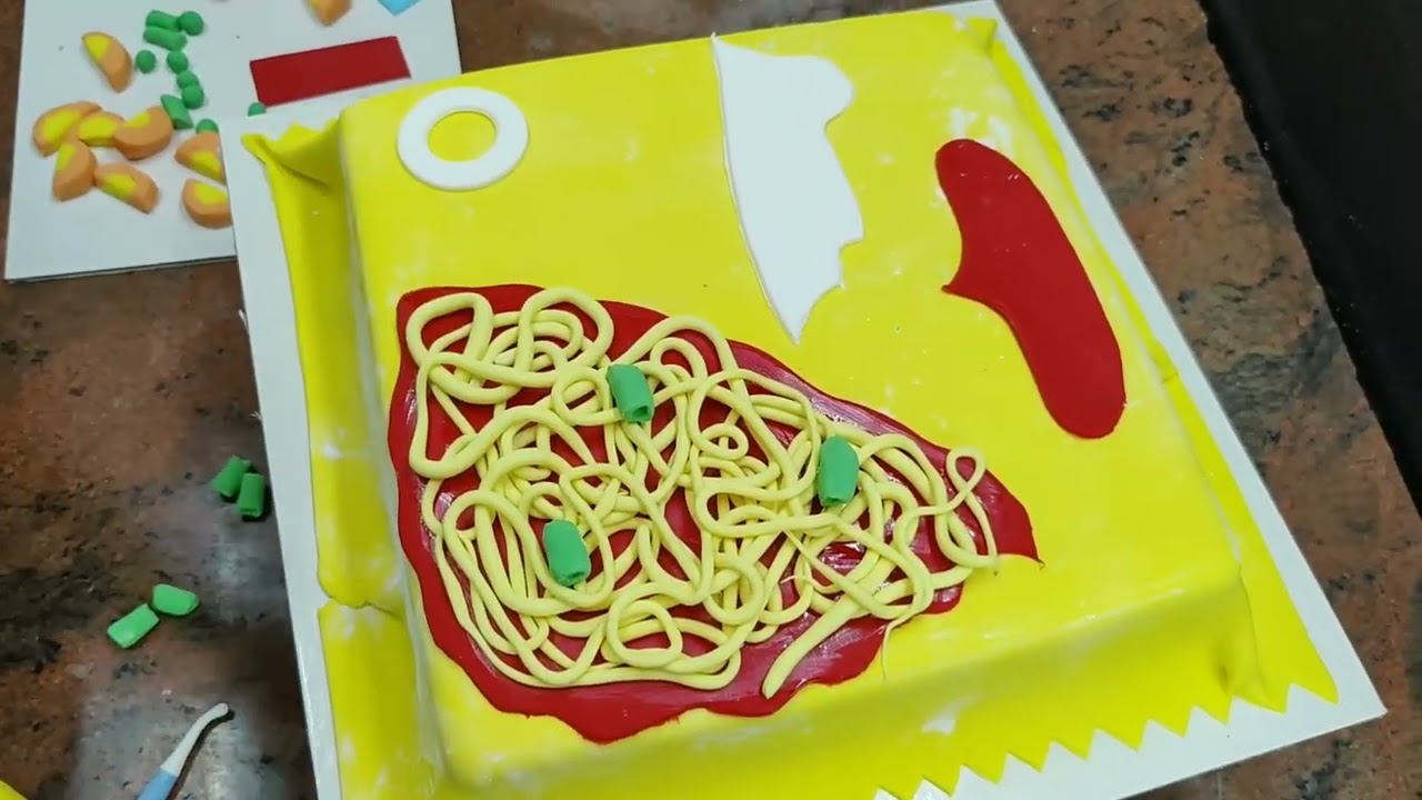 Maggi theme cake | How to Make Cake Decorating For Beginners | Fondant ...