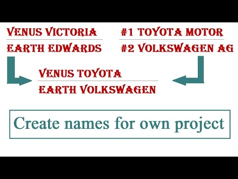 Create new names for your own project - YouTube