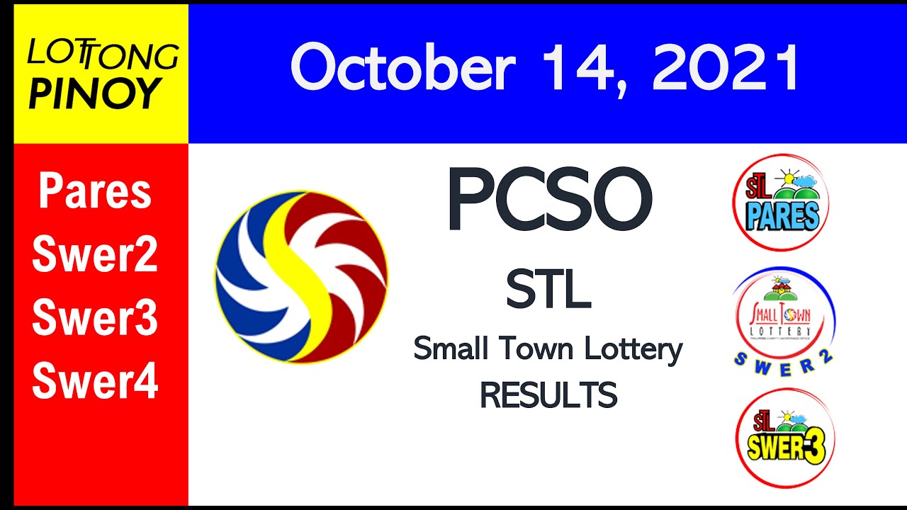 PCSO STL Small Town Lottery Result Today October 14 2021 - YouTube