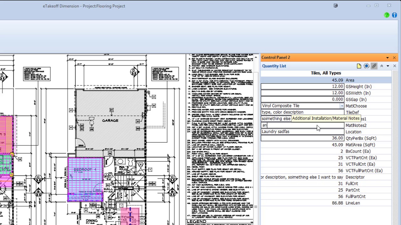 Flooring Takeoff Using eTakeoff - YouTube