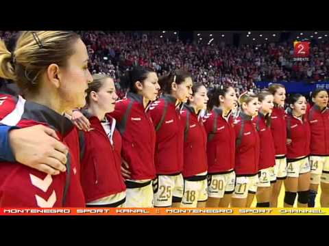 Denmark vs Montenegro - Crnogorska himna (Women`s EHF Euro Handball Champion (16 dec. 2010)