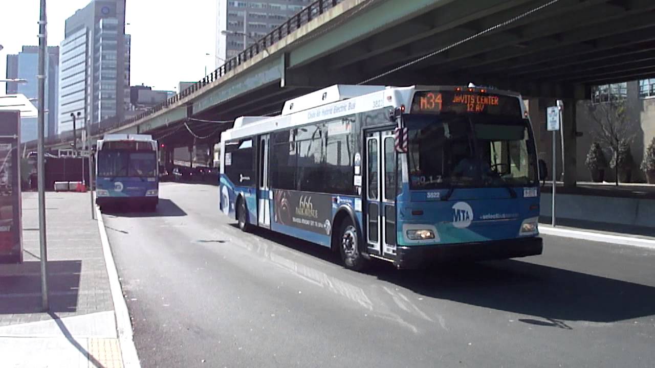 MTA NYCT Bus Orion VII HEV #3822 M34 +Select Bus Service+ at Marginal ...