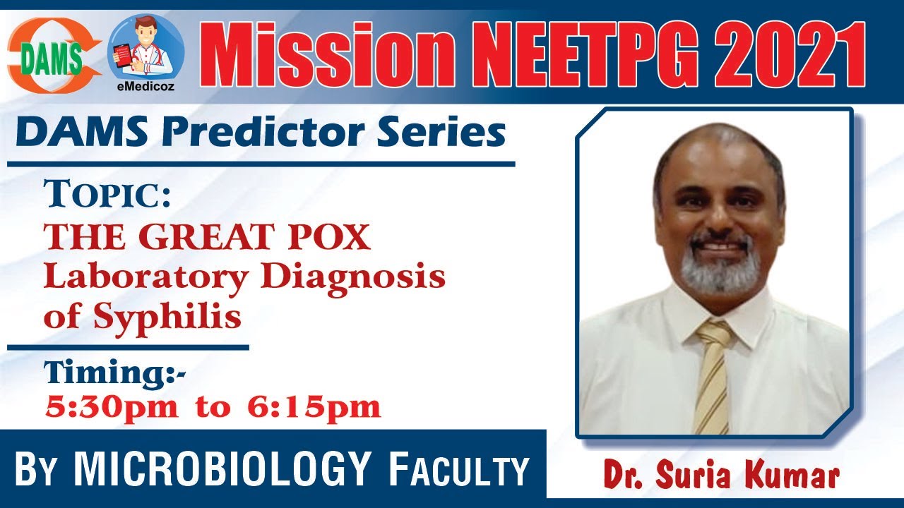 The Great Pox.. Laboratory Diagnosis of Syphilis | DAMS Predictor ...