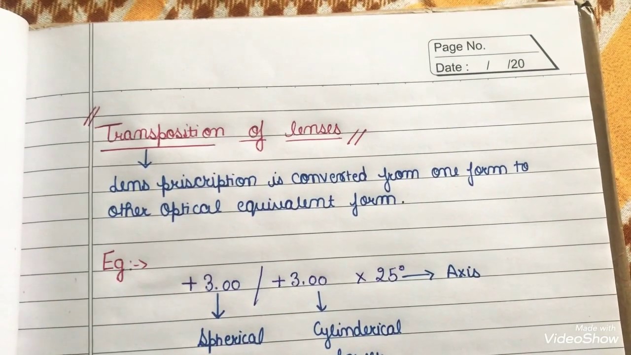 Transposition of lenses - YouTube