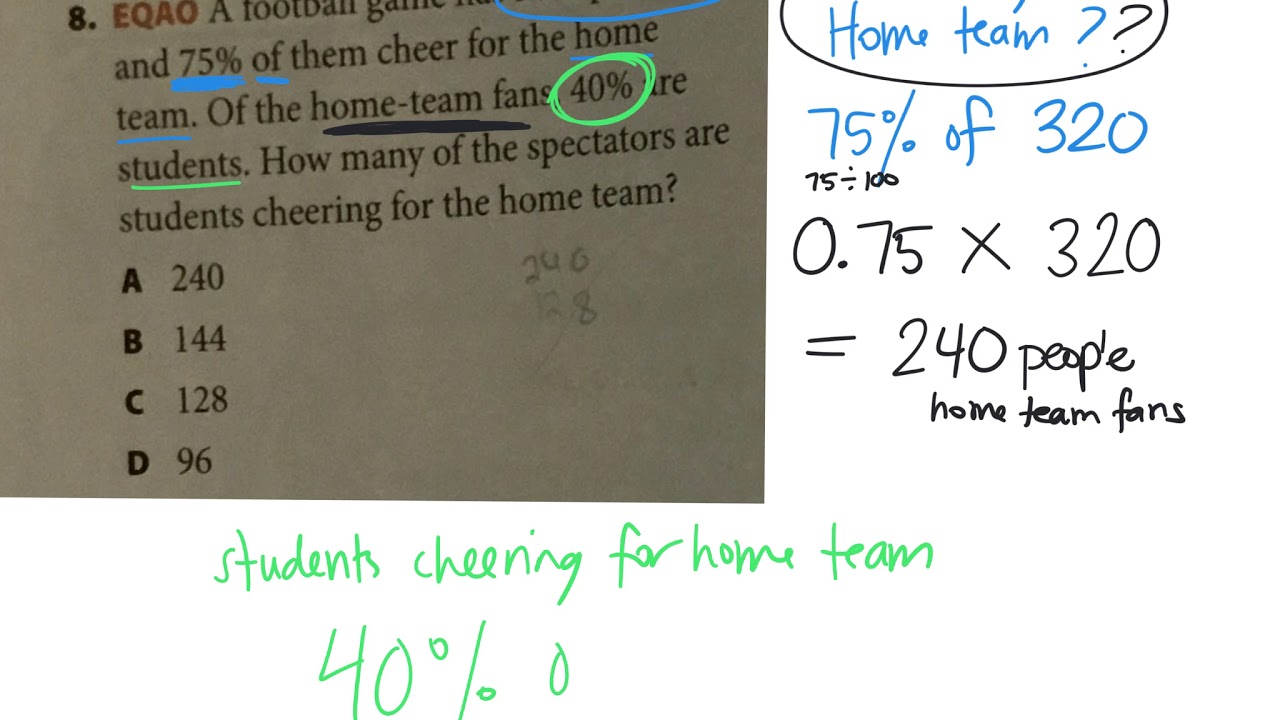 How to solve word problems involving percent 1.4 gr 9 applied - YouTube