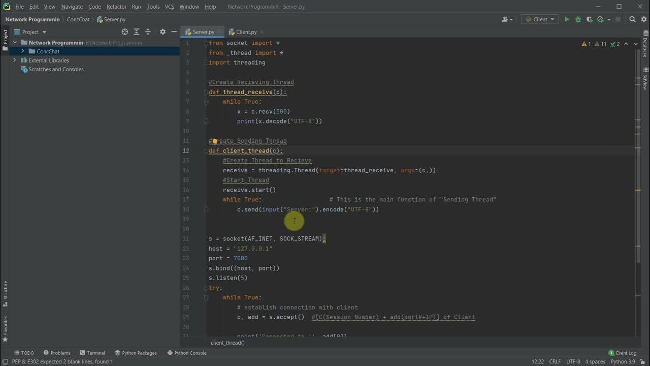 Multithreading Server Client Chat Youtube