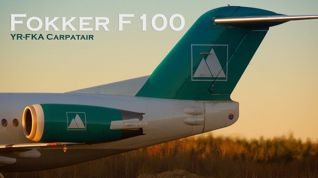 Fokker F100 Carpatair. Beautiful takeoff 2017-11-13 - YouTube