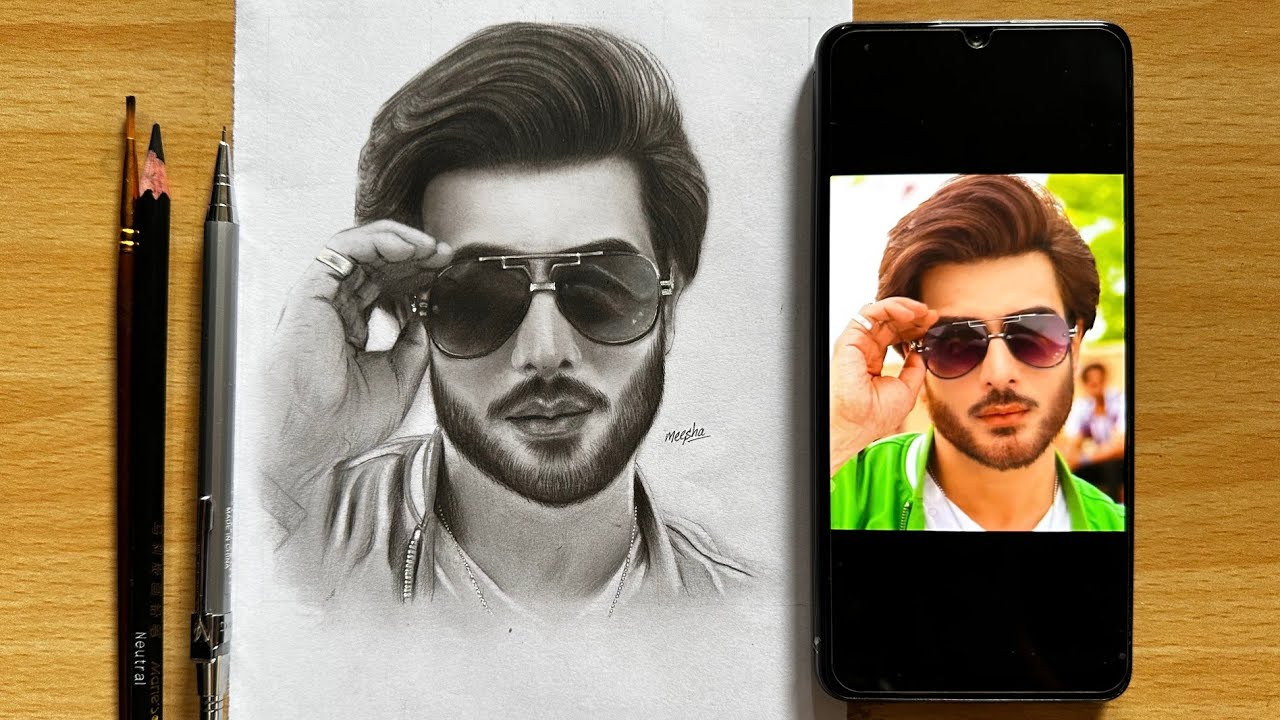 Imran Abbas Drawing from Ehram e Junu Step by Step Outline Tutorial ...