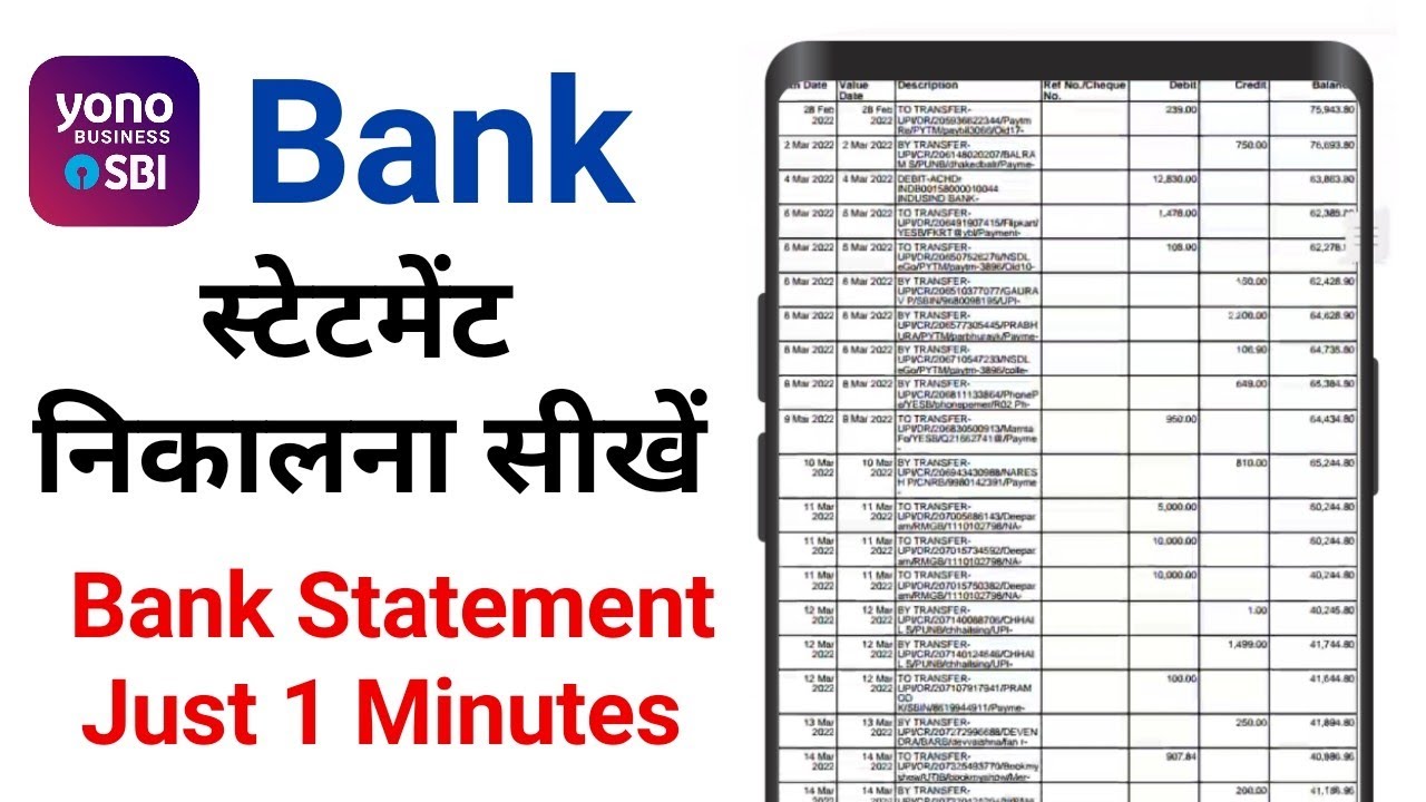 sbi yono statement Download | Sbi Bank Statement Download PDF File ...