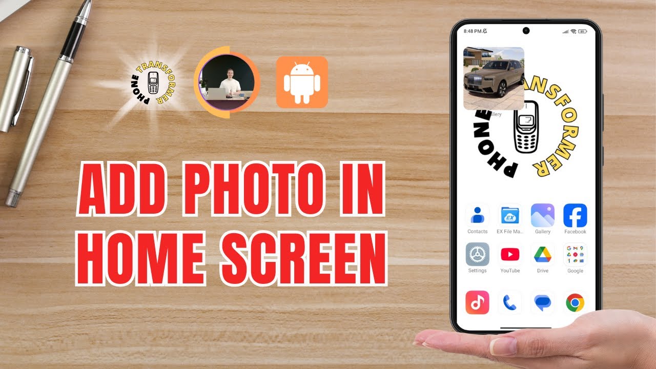 How to Add Photo in Home Screen Android - YouTube