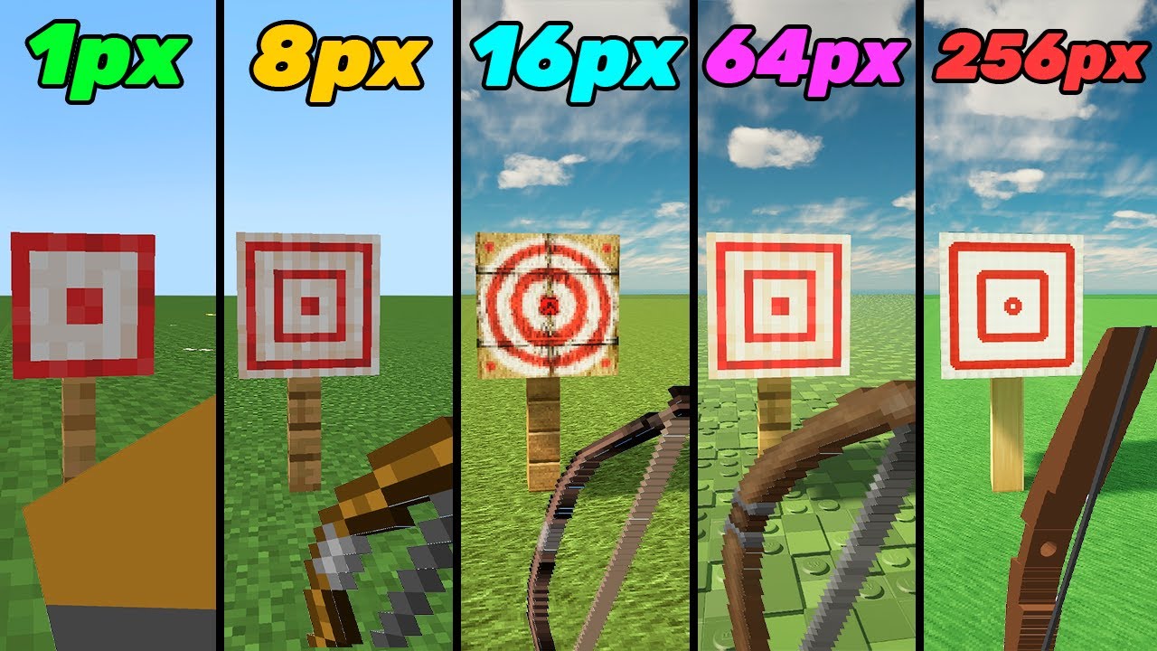 bow 1px vs 8px vs 16px vs 64px vs 256px vs 512px - YouTube