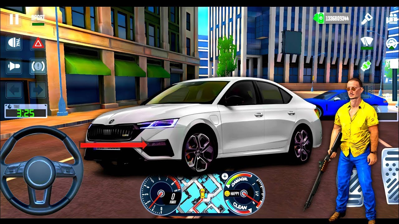 Red Colour Skoda Octavia RS Car Driving Gameplay Video - Taxi Driver ...