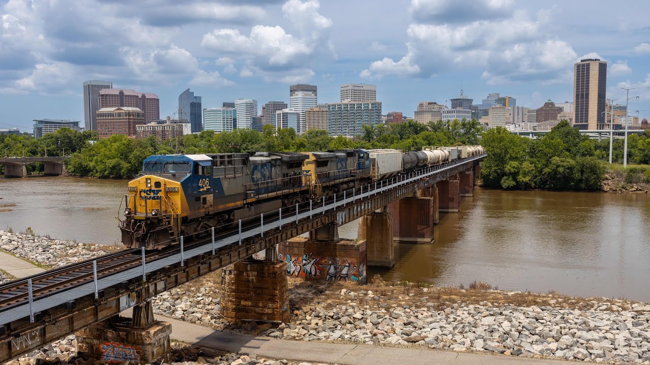L24505 CSXT 406 South - Richmond to Hopewell with YN2 Pair 7/5/2023 - YouTube