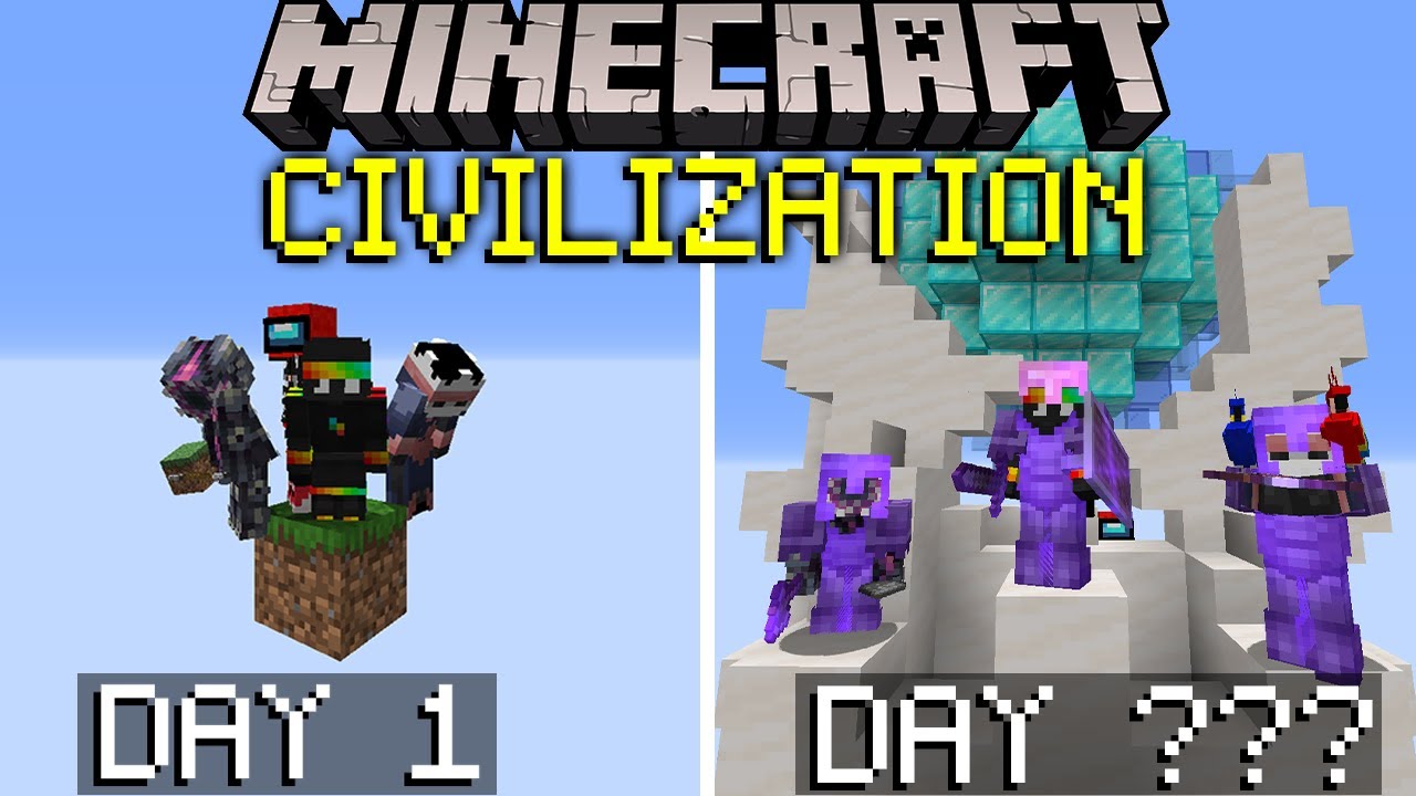 100 Players Simulate Civilization for 100 Days on my FLOATING ISLANDS ...