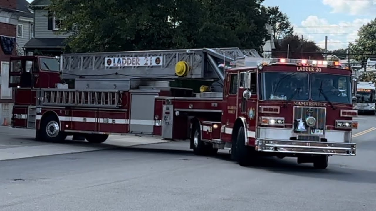 Village Of Mamaroneck FD Ladder 21 Responding - YouTube
