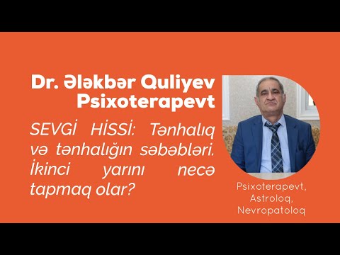 SEVGİ HİSSİ: Tənhalıq və tənhalığın səbəbləri. İkinci yarını necə tapmaq olar? — Dr. Ələkbər Quliyev