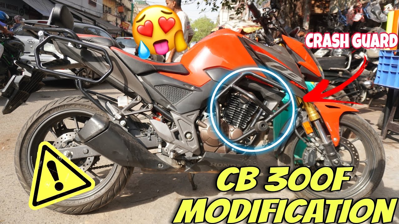 Honda CB 300F Modification 😍 Safety Crash Guard Installation Best Bike ...