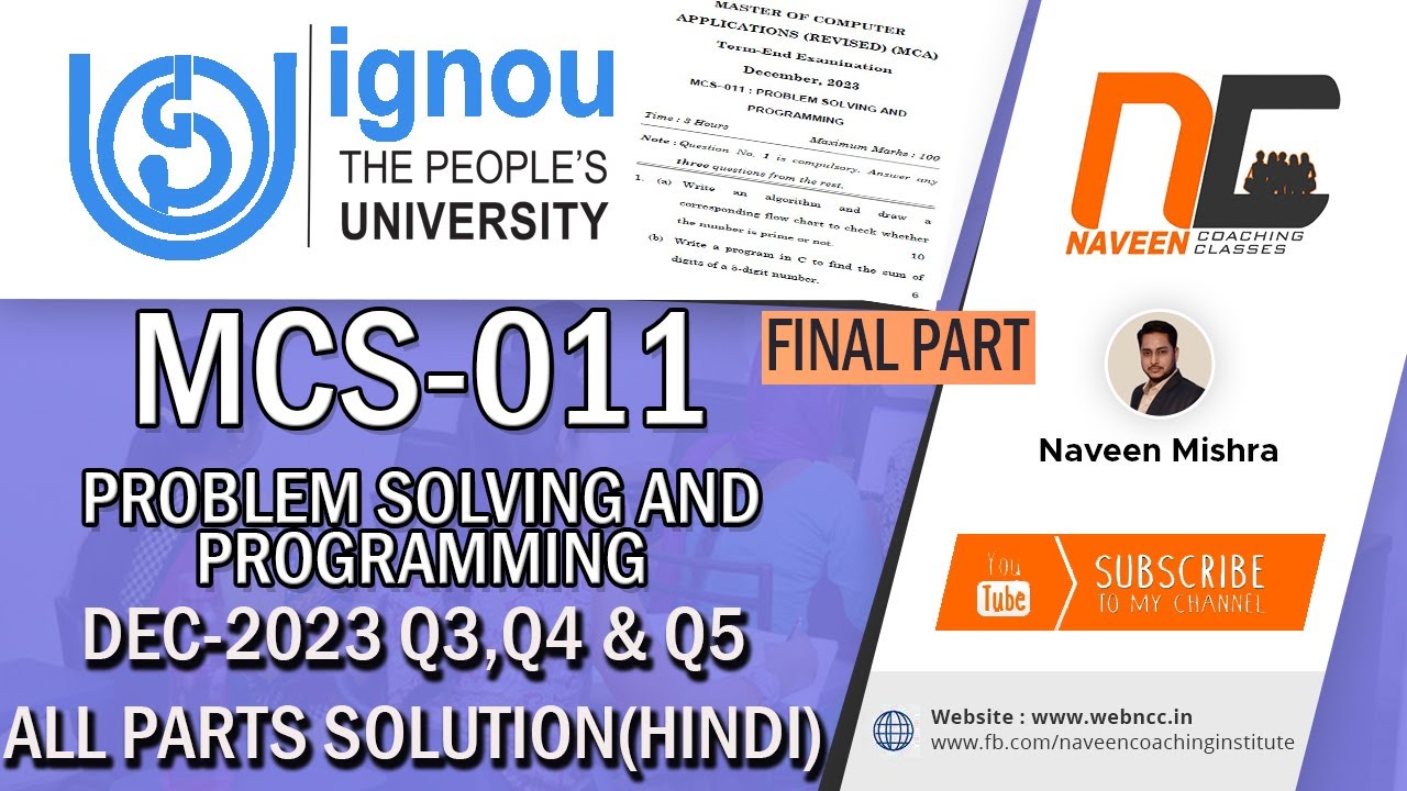 Mcs 011 Part 2 Dec 2023 Solutionshindi Bca Ignou Mcs011 Ignouquestionpaper