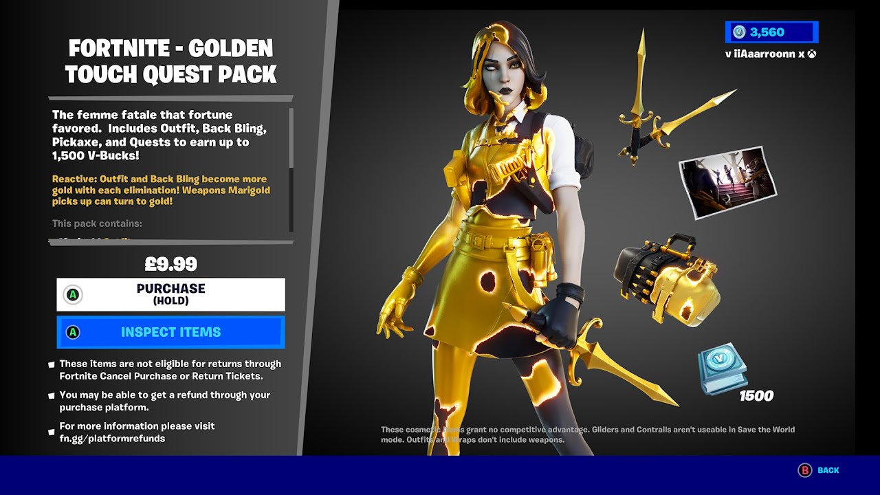 Fortnite - GOLDEN TOUCH QUEST PACK & DOUBLE AGENT PACK RETURN!!! - YouTube