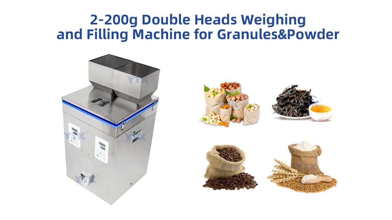 2-200g Double Hoppers Semi-Automatic Powder Particles Weighing and ...