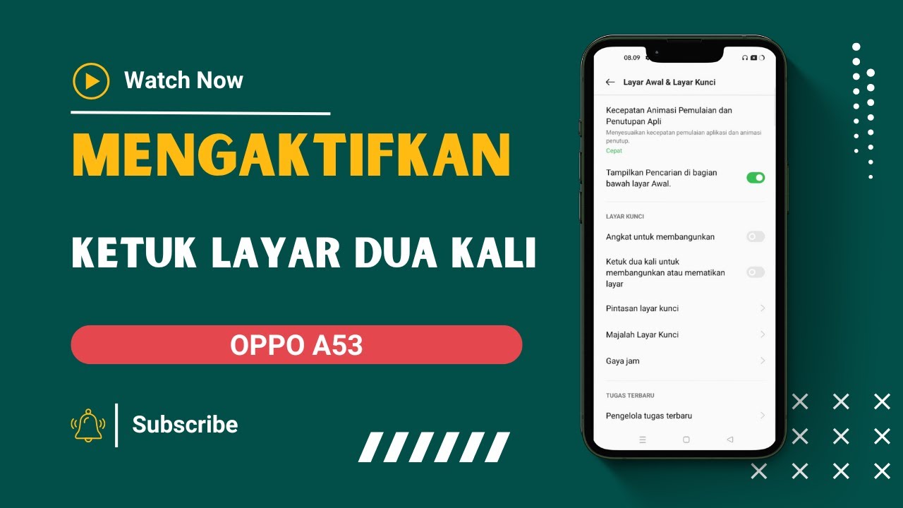 Cara Mengaktifkan Ketuk Layar Dua Kali di Hp Oppo A53 - YouTube
