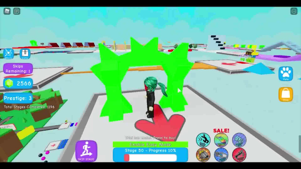 Mega Easy Obby Stages 1 To 150 - YouTube