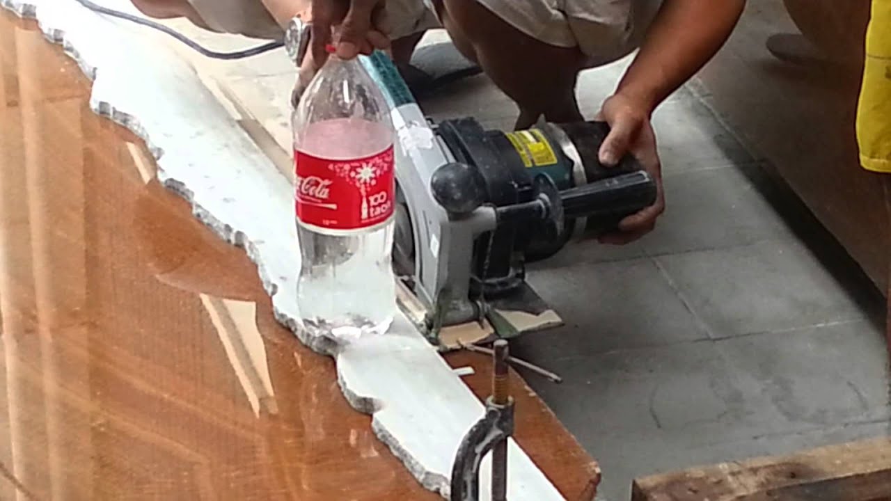 CUTTING GRANITE SLAB w/ COKE BOTTLE - YouTube