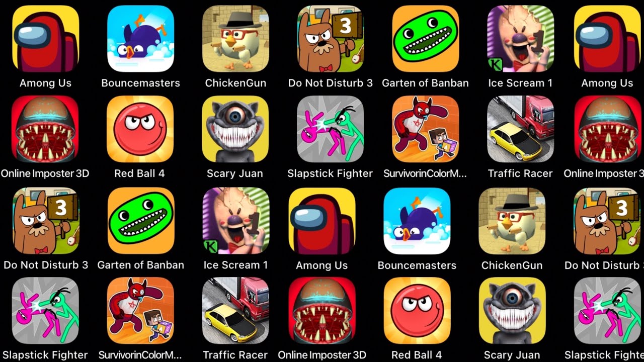 Among Us, Garten Of Banban,Red Ball 4,Ice Scream 1,Chicken Gun,Do Not ...
