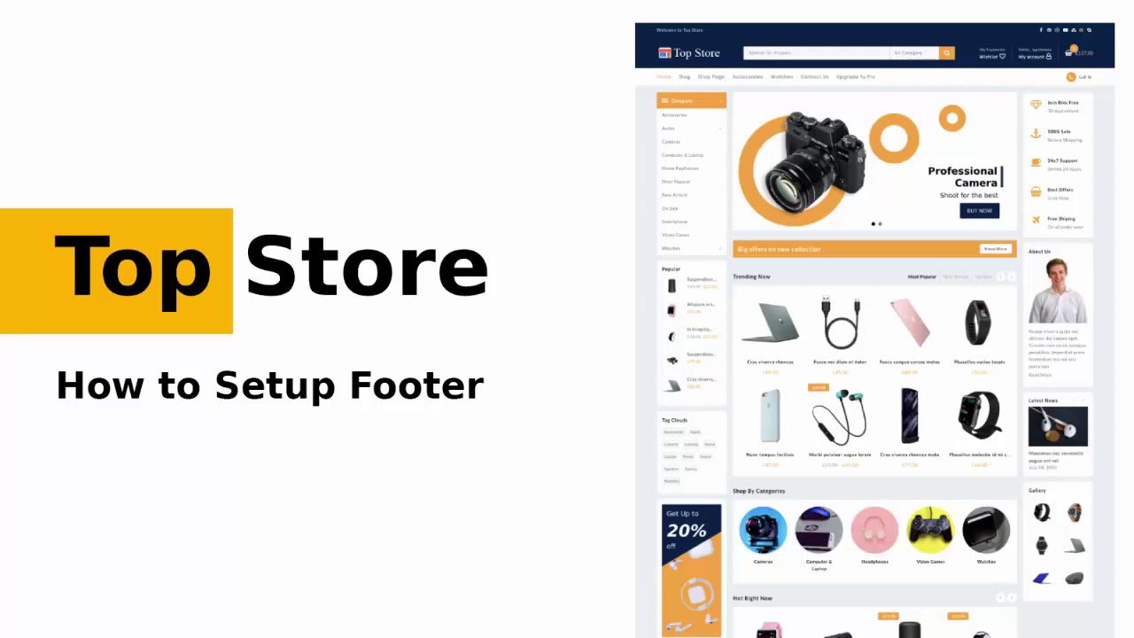 How to Setup Footer Top Store Theme - YouTube