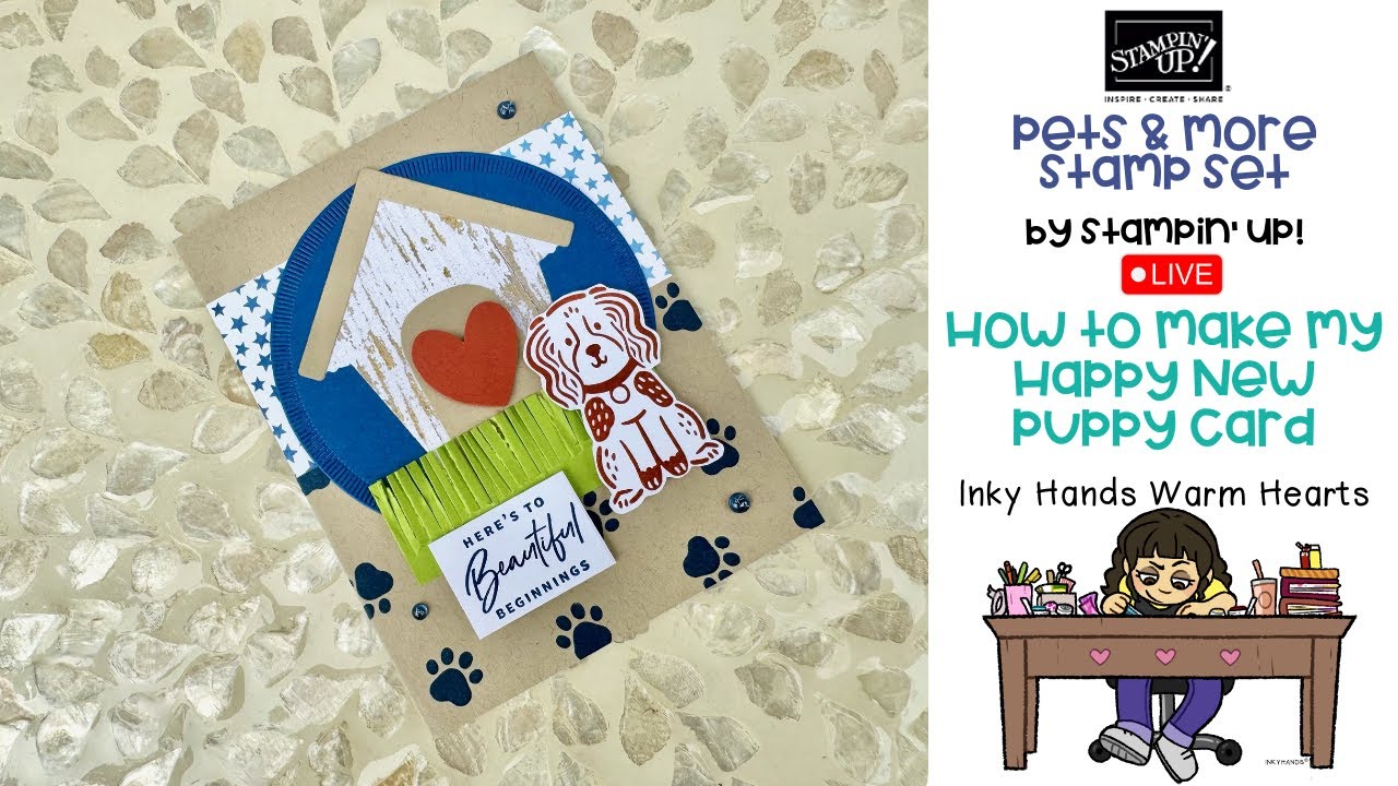 How to Make My Happy New Puppy Card - Pets & More Stamp Set - Stampin ...