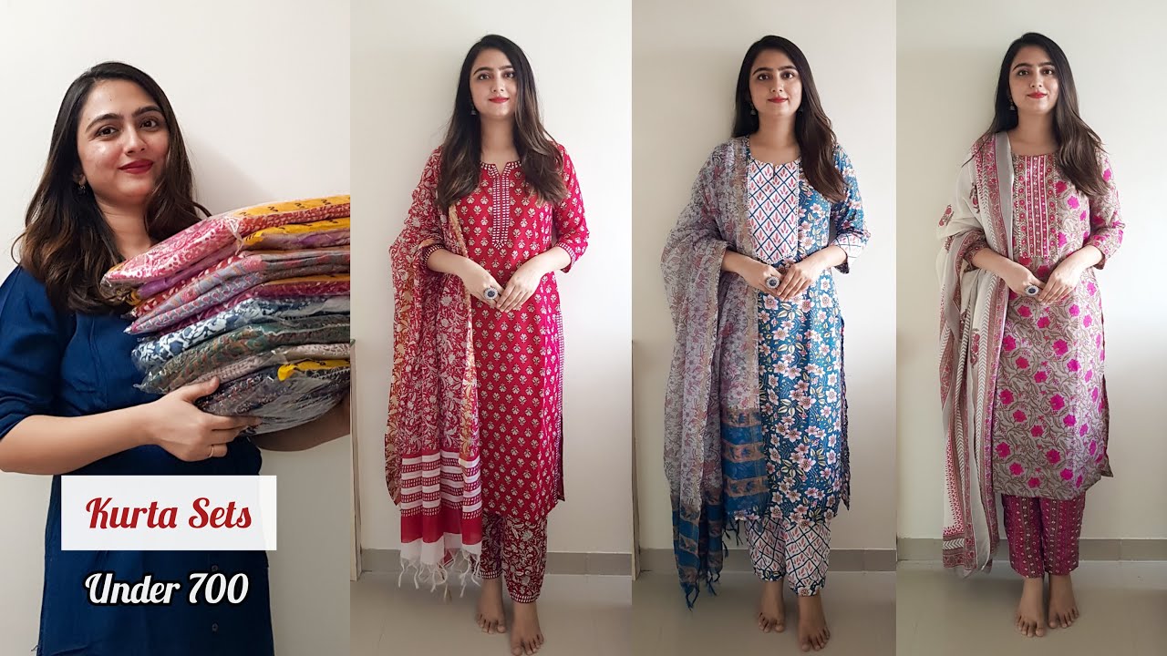 7 Kurta Sets Under 700 from Amazon | Amazon Kurta set Haul | Office ...