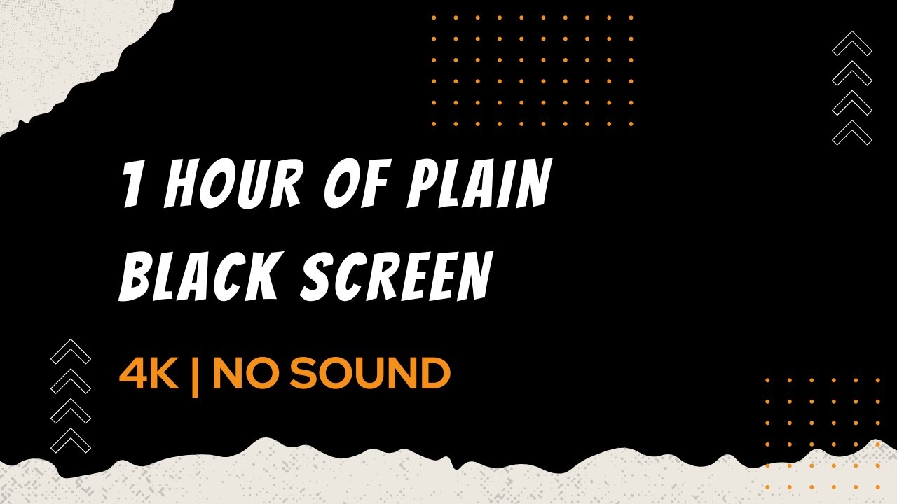 Silent Black Screen | 1 Hour | 4K | Meditation Video - YouTube