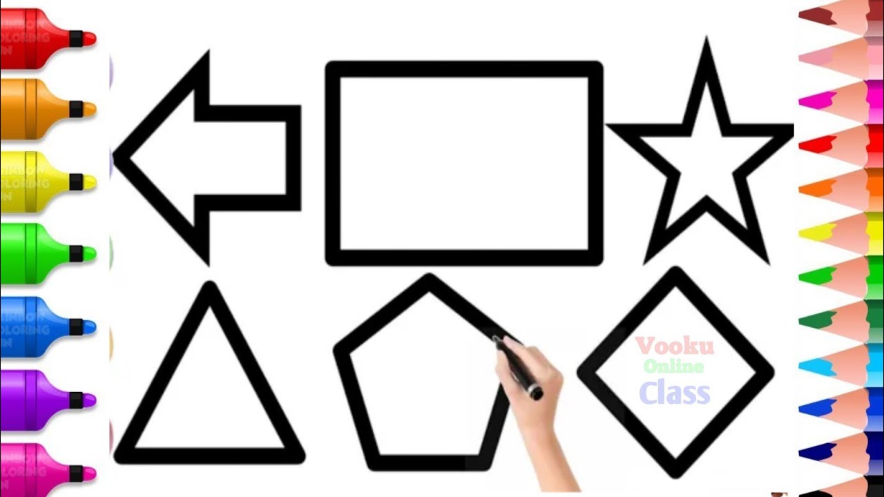 learning colors shape for kids, circle, rectangle, hexagon, star ...