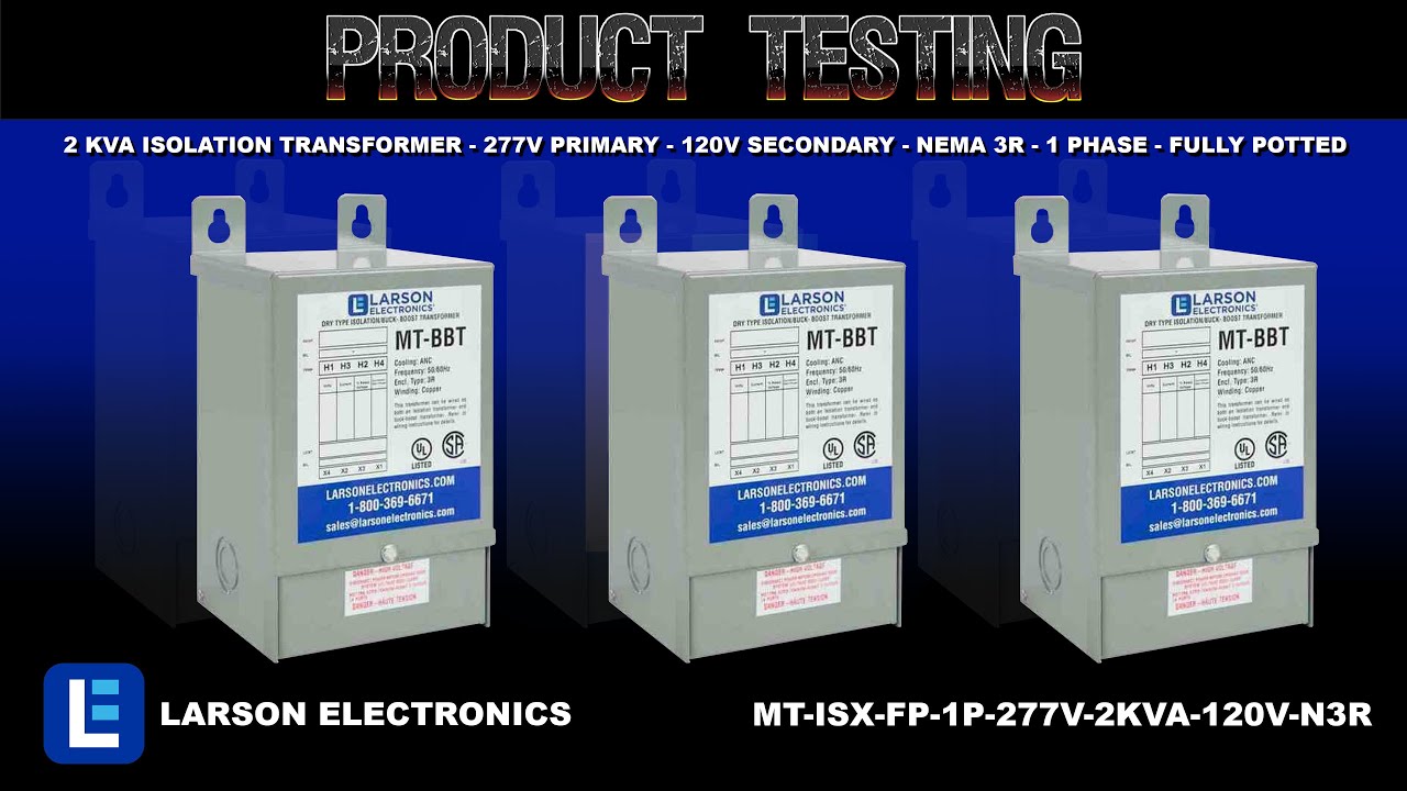 2 kVA Isolation Transformer - 277V Primary - 120V Secondary - NEMA 3R ...